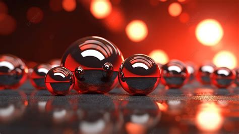 3d، Render، بسبب، دائرة متوهجة، إلى داخل، الأحمر، Metallic Spheres المنصة الحمراء برنامج