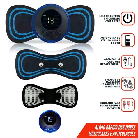 Mini Massageador Elétrico Recarregável Alívio Dores Musculares Faz A Boa