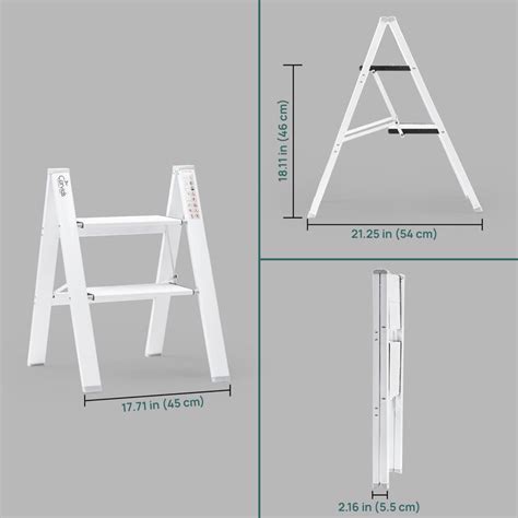 Buy Folding 2 Step Stool Ladder Kitchen Ladder For Home Online — Corvids