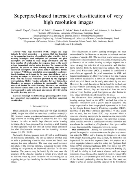 pdf superpixel based interactive classification of very high