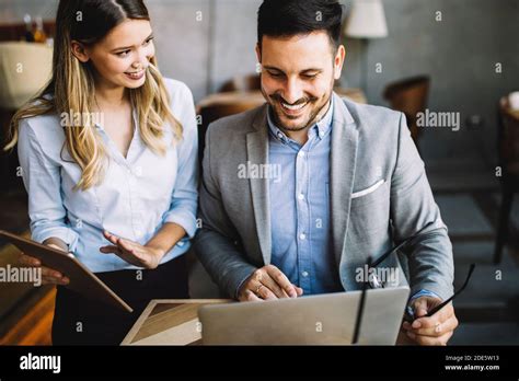 Programmers Working In A Software Developing Company Office Stock Photo
