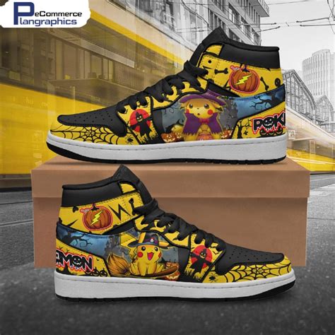 Pokemon Halloween Jordan High Anime Custom Pikachu Boot Sneaker Boots Plangraphics