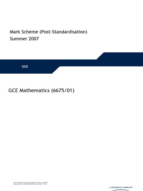 Mark Scheme June 2007 6675 Further Pure Mathematics Fp2 Download Free