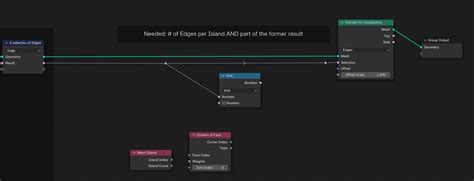 geometry nodes get the number of edges per island and bool it with