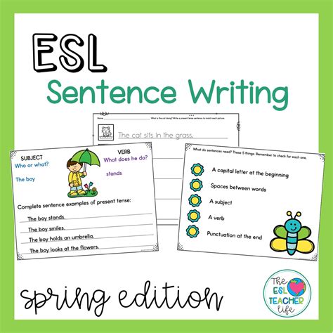 Sentence Writing The Esl Teacher Life
