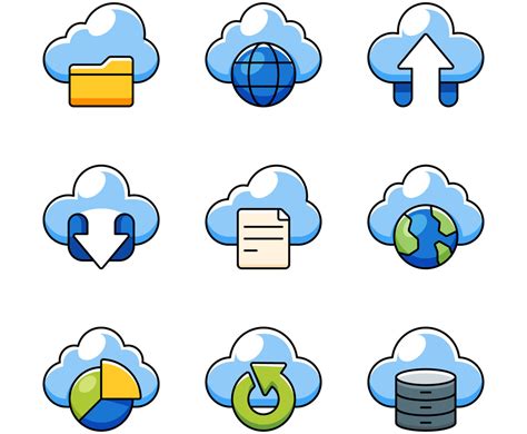 Cloud Icons Set Vector Art And Graphics