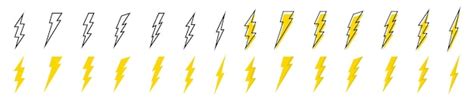 Premium Vector Lightning Icons Lightning Icon Set Flashlights Collection Thu