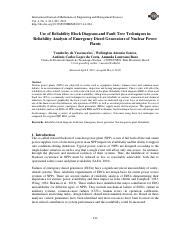 Use Of Reliability Block Diagram And Fault Tree Te Pdf International