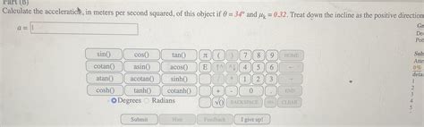 Solved Calculate The Accerlertion In Meters Per Second