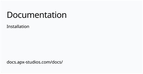Installation Documentation