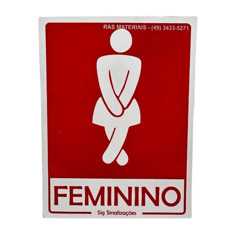 Kit 02 Placas de Sinalização Banheiro Masculino e Feminino