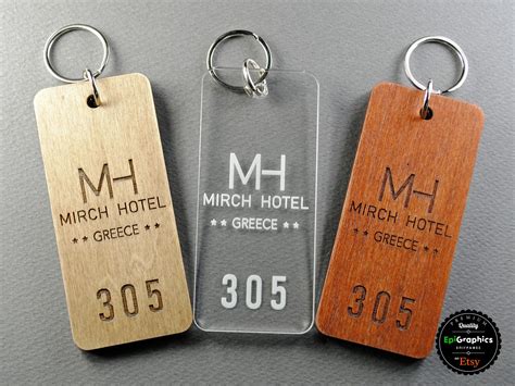 Personalized Key Tag For Hotels Keychain With Your Logo And Room