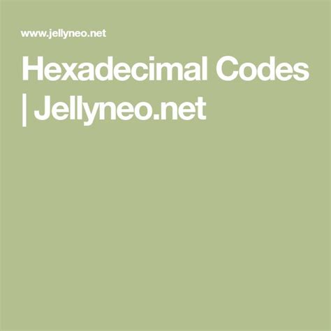 Hexadecimal Codes