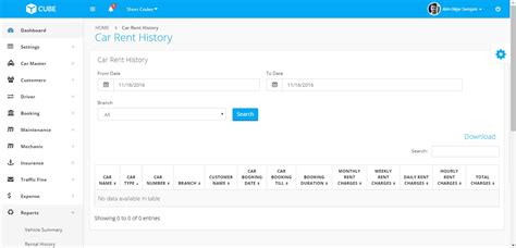 Rental Car Management Software Source Code