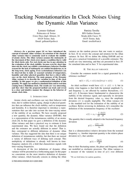 pdf tracking nonstationarities in clock noises using the dynamic