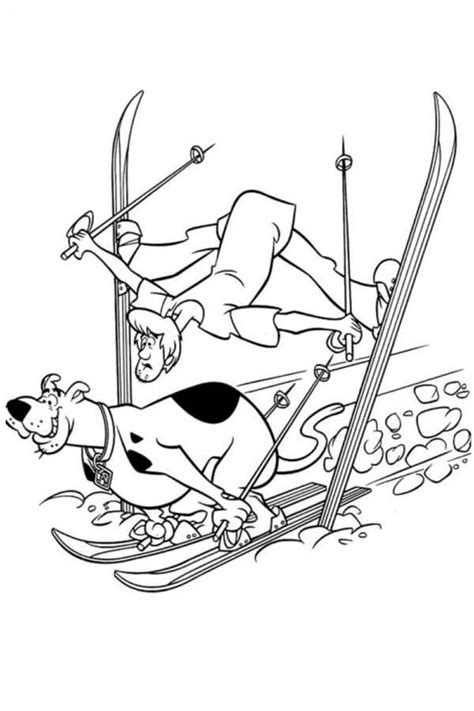 Scooby Doo And Shaggy Snowboarding Coloring Page Download Print Or