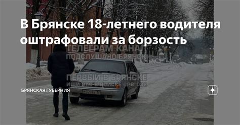 В Брянске 18 летнего водителя оштрафовали за борзость Брянская губерния Дзен