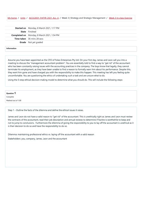 Week 3 In Class Exercise Attempt Review My Home Units Accg3001