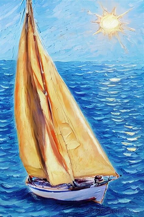 Картина Парусник в море Размеры 40x70 Год 2023 Цена 36600 рублей Художник Зайцева Юлия