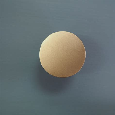 Round Stepped Satin Brass Cupboard Knob Saxon London