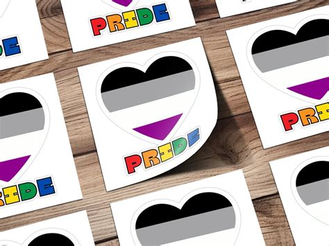 Lgbtq Asexual Pride Sticker Love Is Love Decal Rainbow Heart Sticker