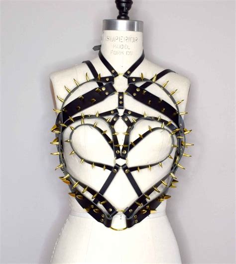 The All Devouring Spiked Leather Torso Harness 1 Leather Top Cow