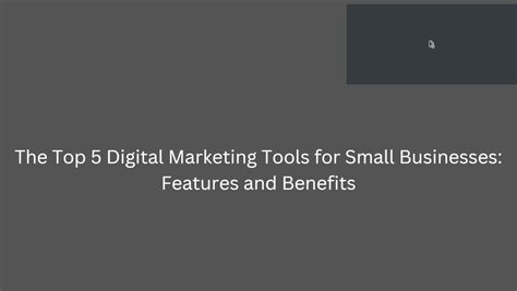 The Top 5 Digital Marketing Tools For Small Businesses Features And