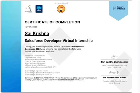Sai Krishna On Linkedin Salesforcecertified Salesforceinternship