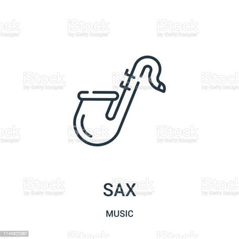음악 컬렉션에서 Sax 아이콘 벡터입니다 얇은 라인 색소폰 개요 아이콘 벡터 일러스트 레이 션입니다 Classical