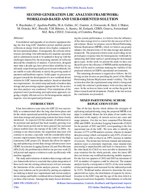Pdf Second Generation Lhc Analysis Framework Workload Based And User Oriented Solution