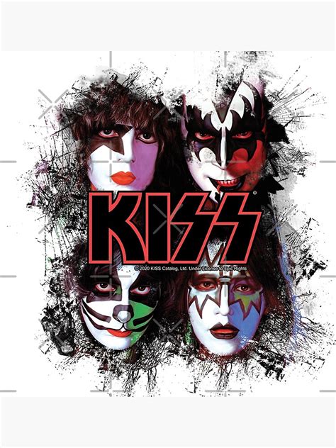 Kiss ® The Band All Members Faces Brush Effect Poster For Sale By