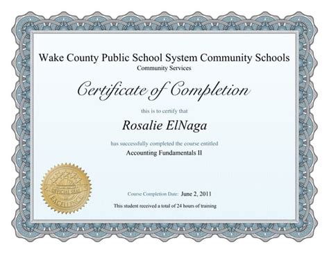 Accounting Fundamentals Ii Certificate Pdf