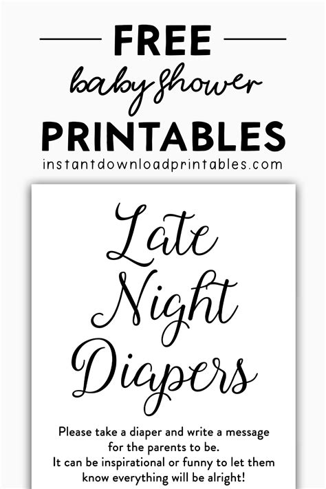 Late Night Diaper Sign Free Printable Printable Templates