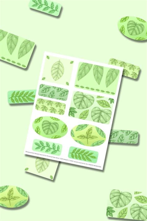 44 Botanical Digital Sticker Pack Goodnotes Stickers Printable