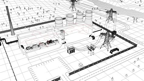D Thermal Power Plant Model TurboSquid