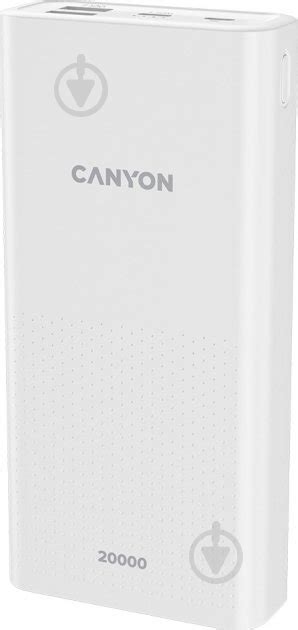 ᐉ Повербанк Canyon PB-2001 20000 mAh white (CNE-CPB2001W) • Краща ціна ...