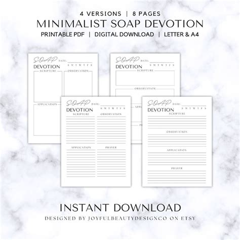 Daily Devotional Template Soap Devotion Download Printable Devotion