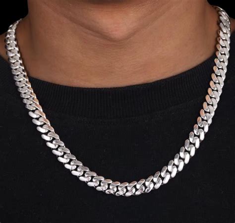925 Sterling Silver Cuban Link Chain Necklace Minimalist Hip Hop