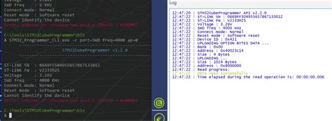 cubeprogrammer gui works but cli unsupported