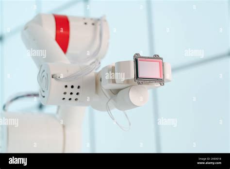 Robot Arm With Ccd And Cmos Matrix Image Sensor In The Manipulator