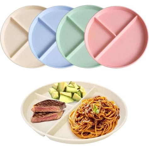 pièces Assiettes à dîner divisées inch assiette compartiment adulte