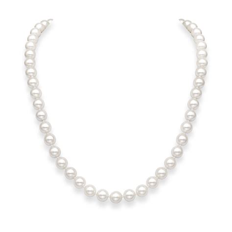 7 75mm Akoya Pearl Necklace 18 With White Gold Clasp Theo Fennell Ltd