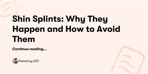 Shin Splints Why They Happen And How To Avoid Them — Leo Buymeacoffee