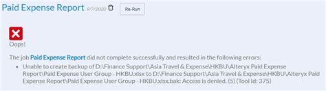 Unable To Create Backup Alteryx Community
