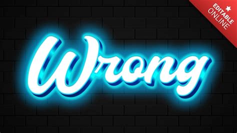 Wrong Editable 3d Blue Text Effect Generator