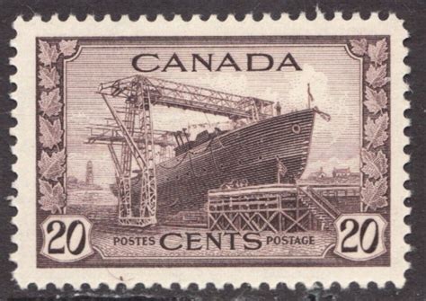 Canada Sc Kgvi War Issue Corvette Mh Postage Stamp Cv