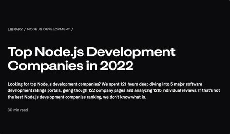 13 Top Node Js Development Companies In 2024