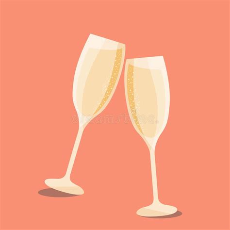 Two Glasses Of Champagne Holiday Content Stock Vector Illustration
