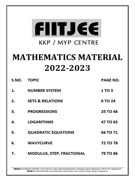 Mathematics Foundation Material 2022 23 Pdf Set Mathematics Mathematical Objects