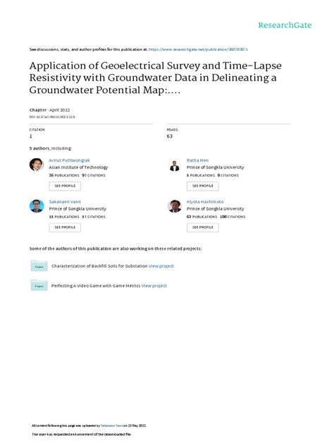 Application Of Geoelectrical Survey And Time Lapse Resistivity With
